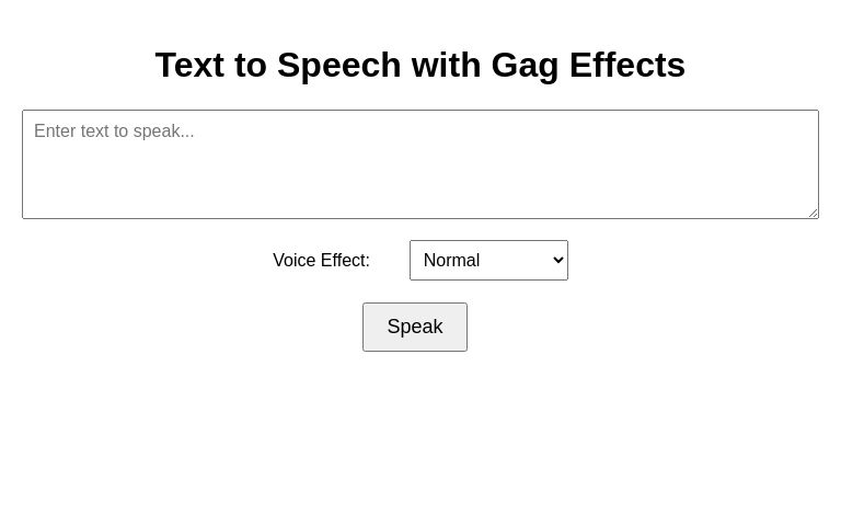 Text to Speech with Gag Effects ― Perchance Generator