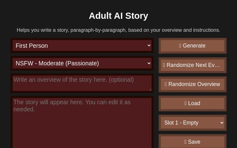 Adult AI Story ― Perchance Generator
