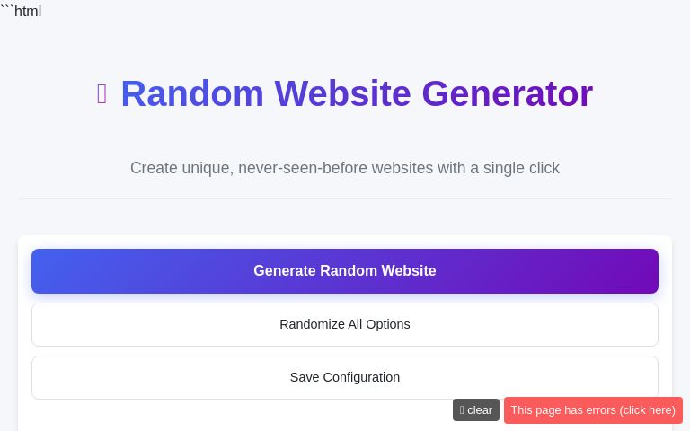 Random Website Generator