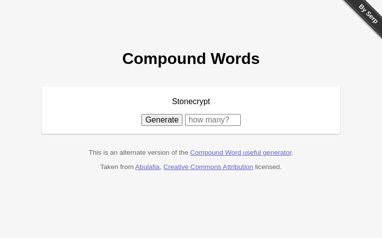 Compound Words ― Perchance Generator