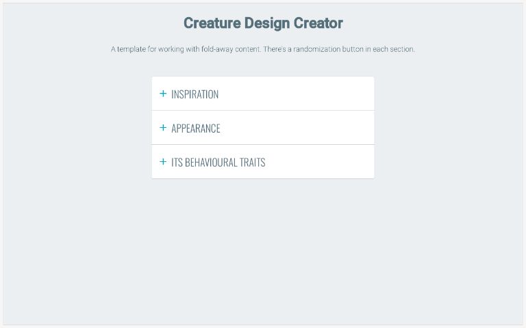 Creature Design Creator ― Perchance Generator