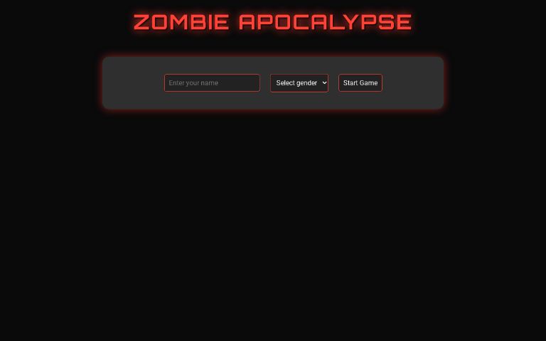 ZOMBIE APOCALYPSE ― Perchance Generator