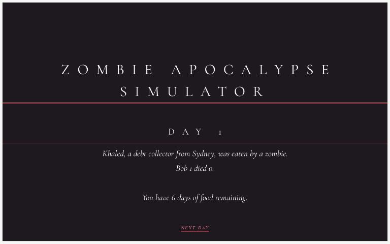Zombie Apocalypse Simulator ― Perchance Generator