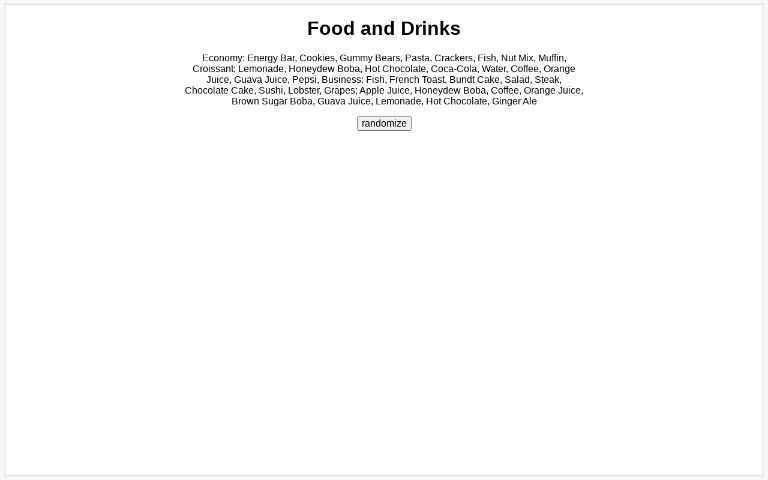 Food and Drinks ― Perchance Generator