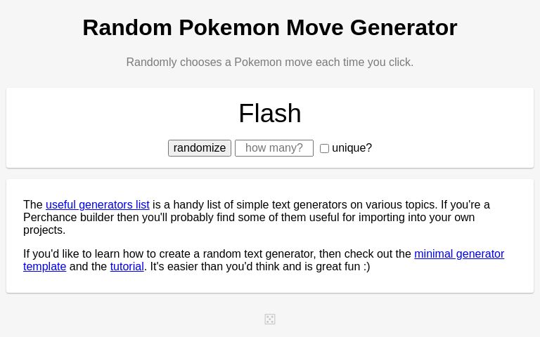 Random Pokemon Move Generator