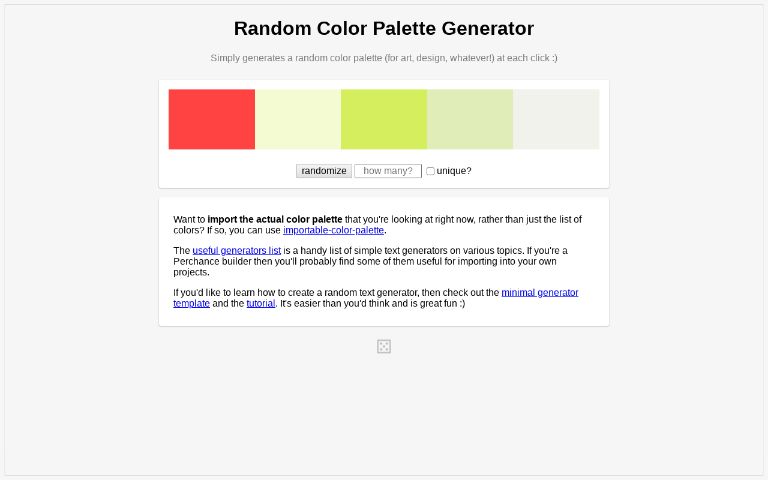 Random Color Palette Generator