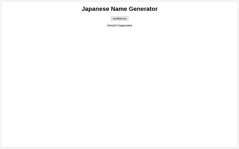 Japanese Name Generator
