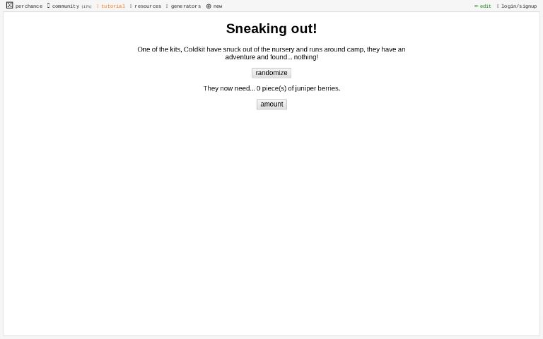 Sneaking out! ― Perchance Generator