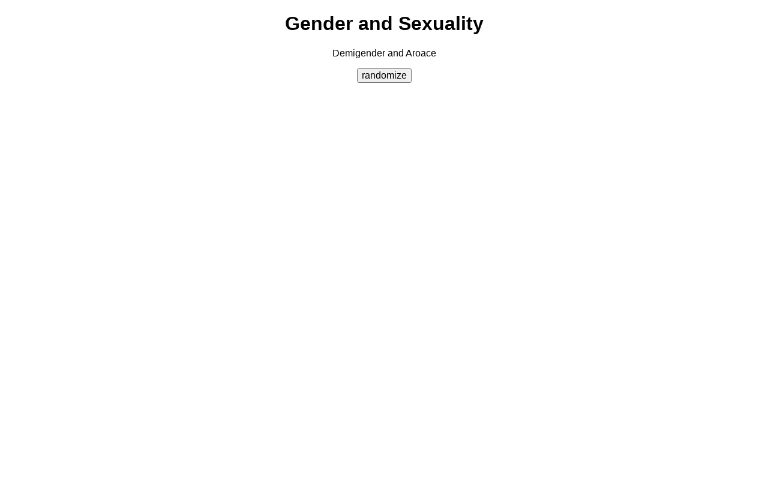 Gender and Sexuality ― Perchance Generator
