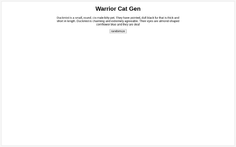 Warrior Cat Gen