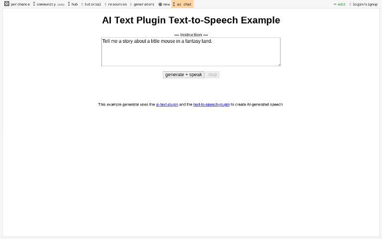 AI Text Plugin Text-to-Speech Example