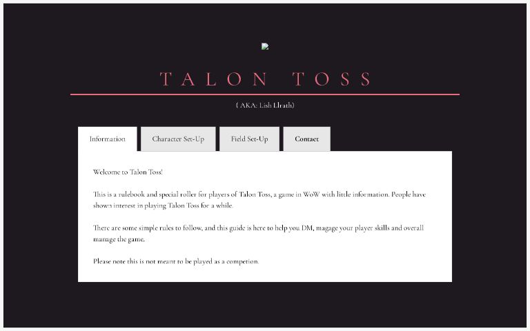 TALON TOSS ― Perchance Generator