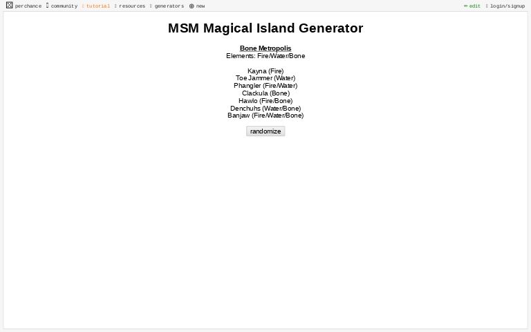 MSM Magical Island Generator