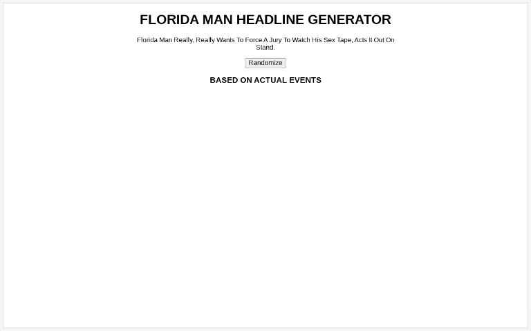 FLORIDA MAN HEADLINE GENERATOR