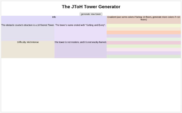 The JToH Tower Generator