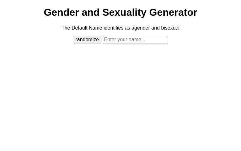 Gender and Sexuality Generator