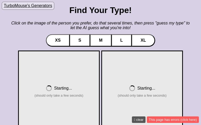 Find Your Type! ― Perchance Generator