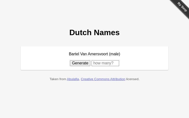 Dutch Names ― Perchance Generator