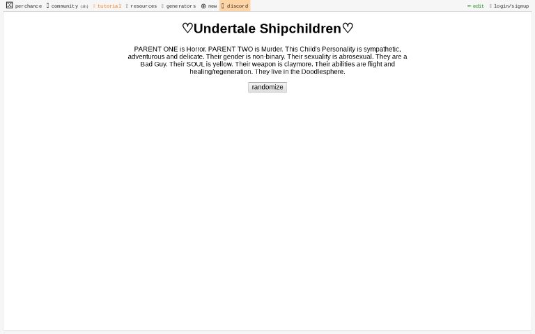 ♡Undertale Shipchildren♡ ― Perchance Generator