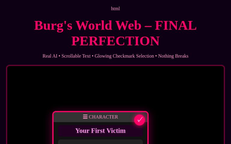 Burg's Character Web Customizer ― Perchance Generator