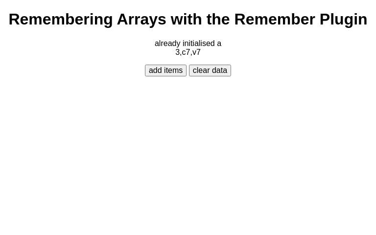 Remembering Arrays with the Remember Plugin