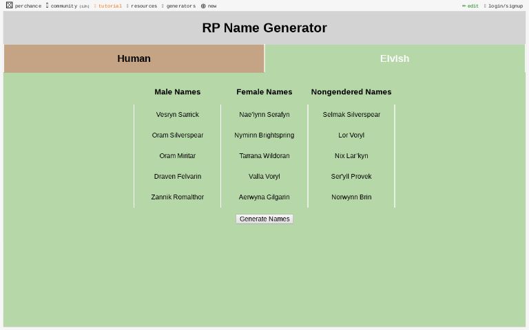 RP Name Generator