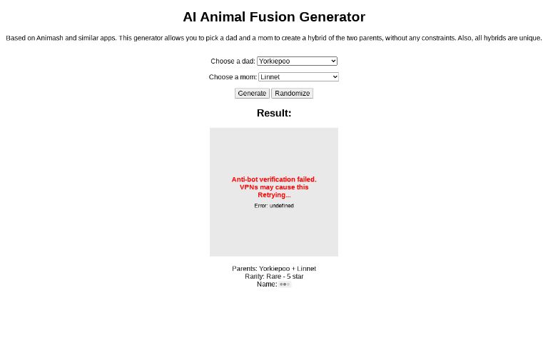 AI Animal Fusion Generator