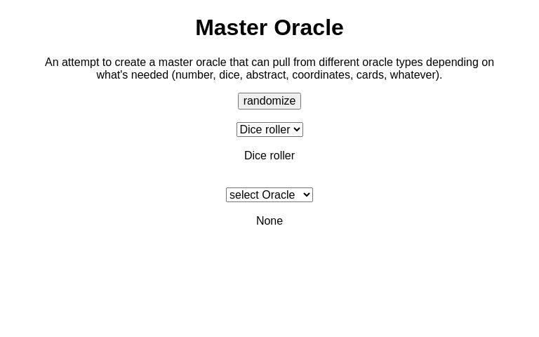 Master Oracle ― Perchance Generator