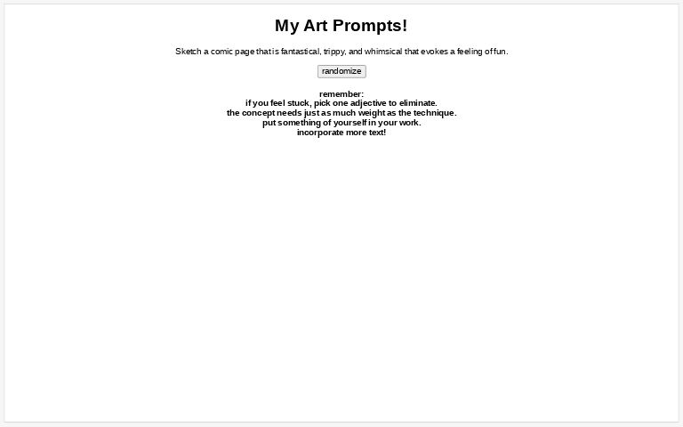 My Art Prompts! ― Perchance Generator