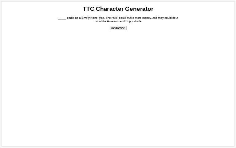 TTC Character Generator