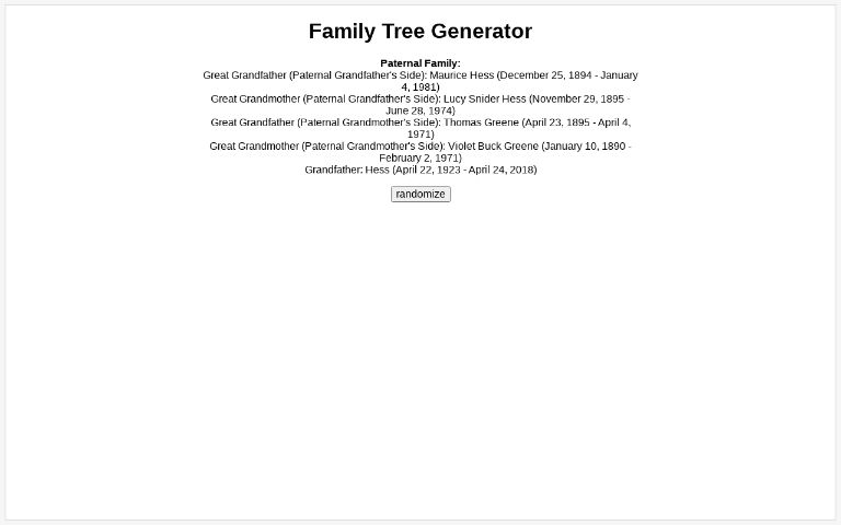 Family Tree Generator