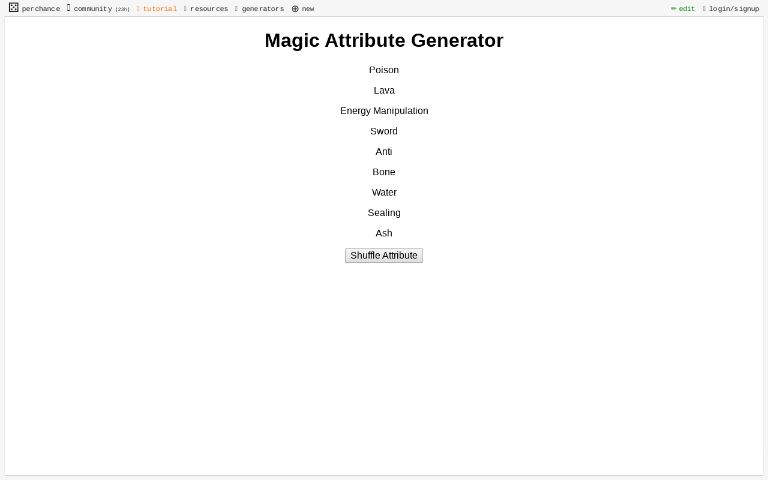 Magic Attribute Generator