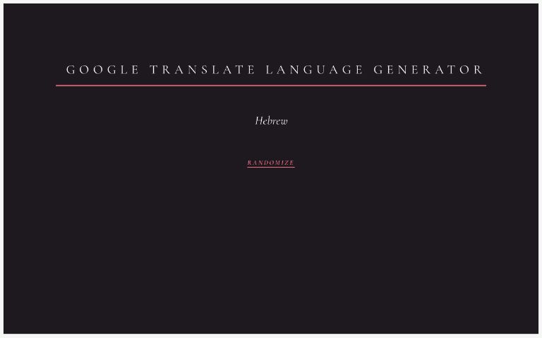 Random Google Translate Language Generator