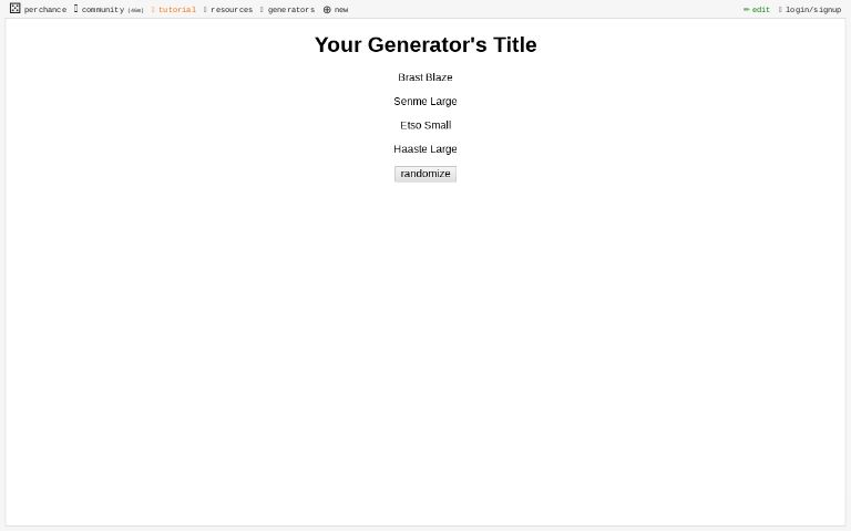 Minimal ― Perchance Generator