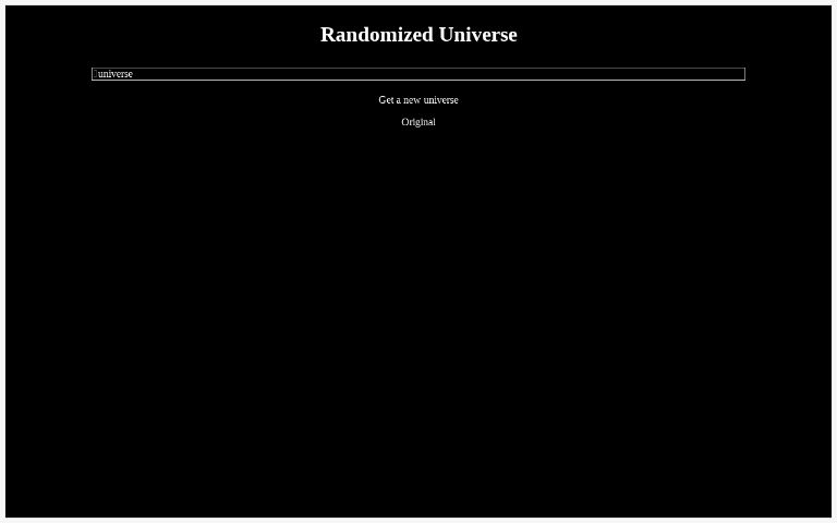 Randomized Universe ― Perchance Generator