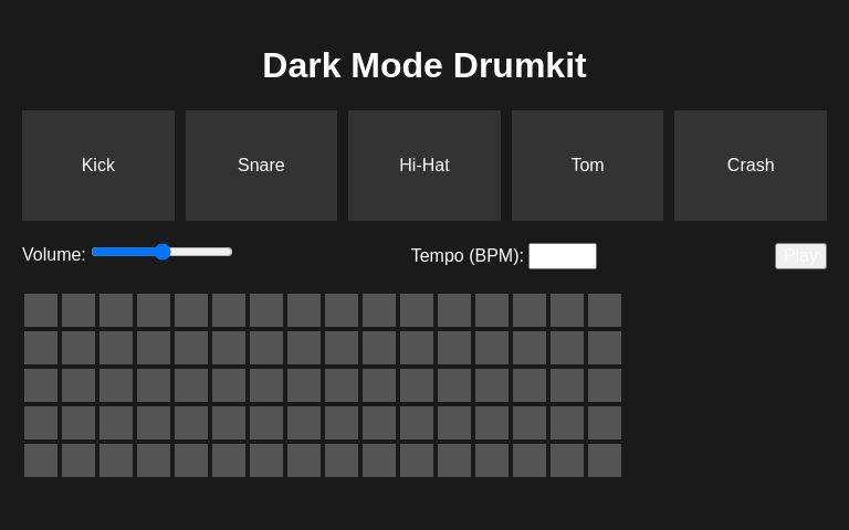 Advanced Dark Mode Drumkit ― Perchance Generator