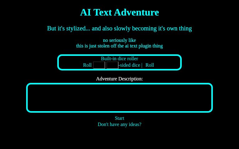 AI Text Adventure ― Perchance Generator