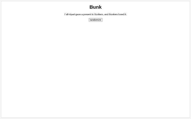 Bunk ― Perchance Generator