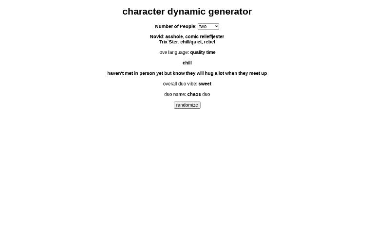 character dynamic generator