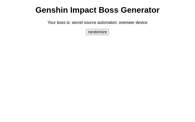 Genshin Impact Boss Generator