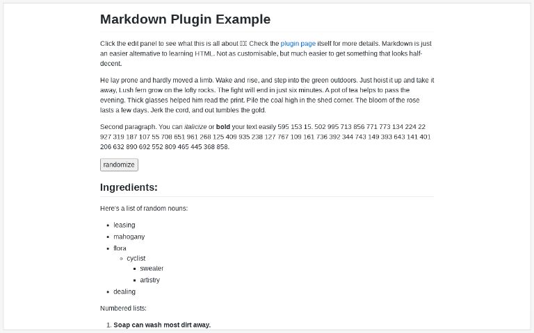 Markdown Plugin Example