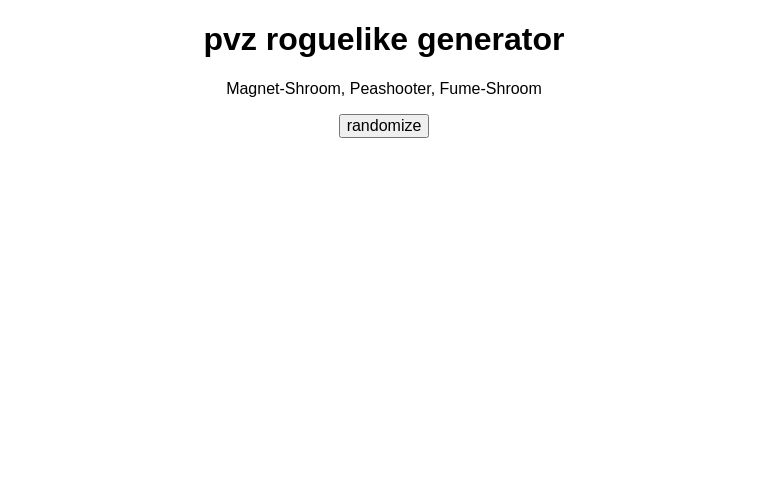 pvz roguelike generator