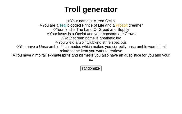 Troll generator
