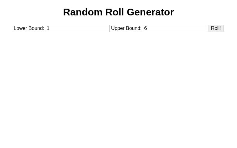 Random Roll Generator