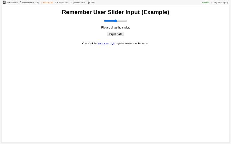 Remember User Slider Input (Example) ― Perchance Generator