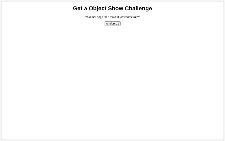 Get a Object Show Challenge ― Perchance Generator