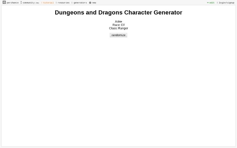 Dungeons and Dragons Character Generator