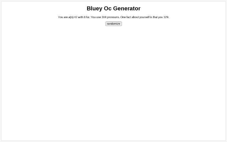 Bluey Oc Generator