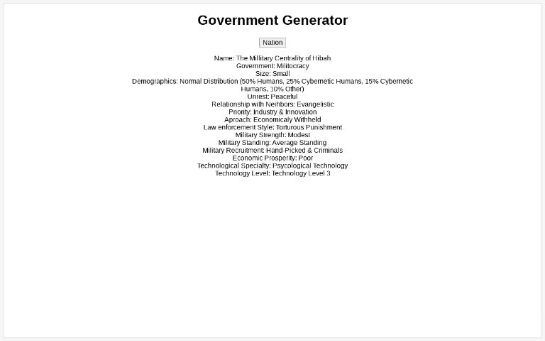 Government Generator