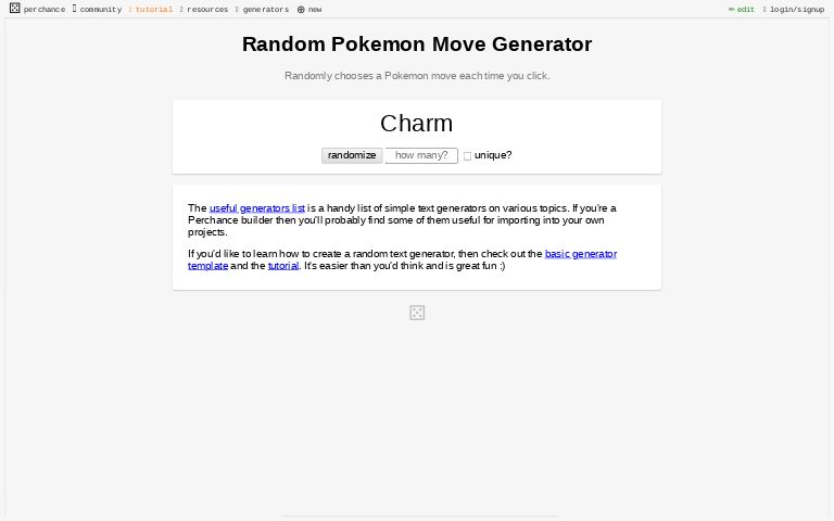 Random Pokemon Move Generator